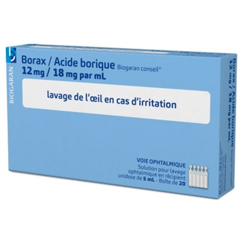 Biogaran Borax / Acide borique - 20 unidoses de 5ml