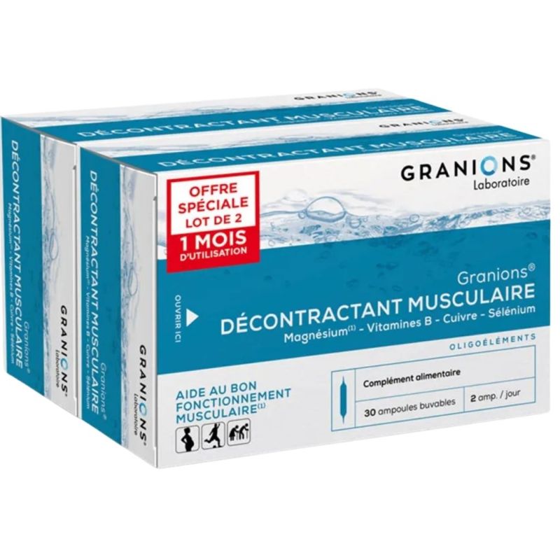 Décontractant Musculaire Granions - 2 × 30 Ampoules Buvables