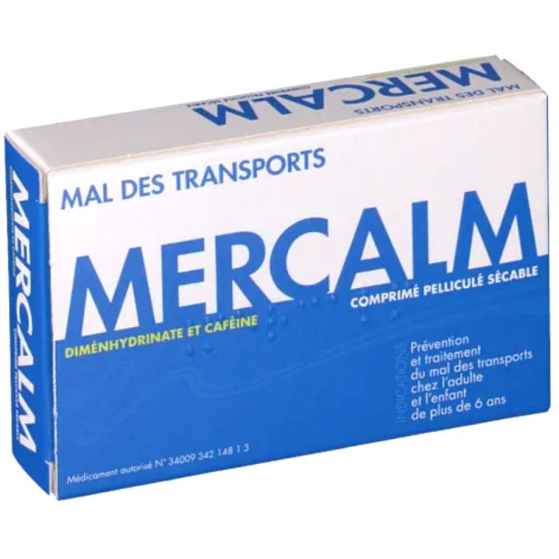 Mercalm - Mal des transports - 15 comprimés sécables - Rochettes