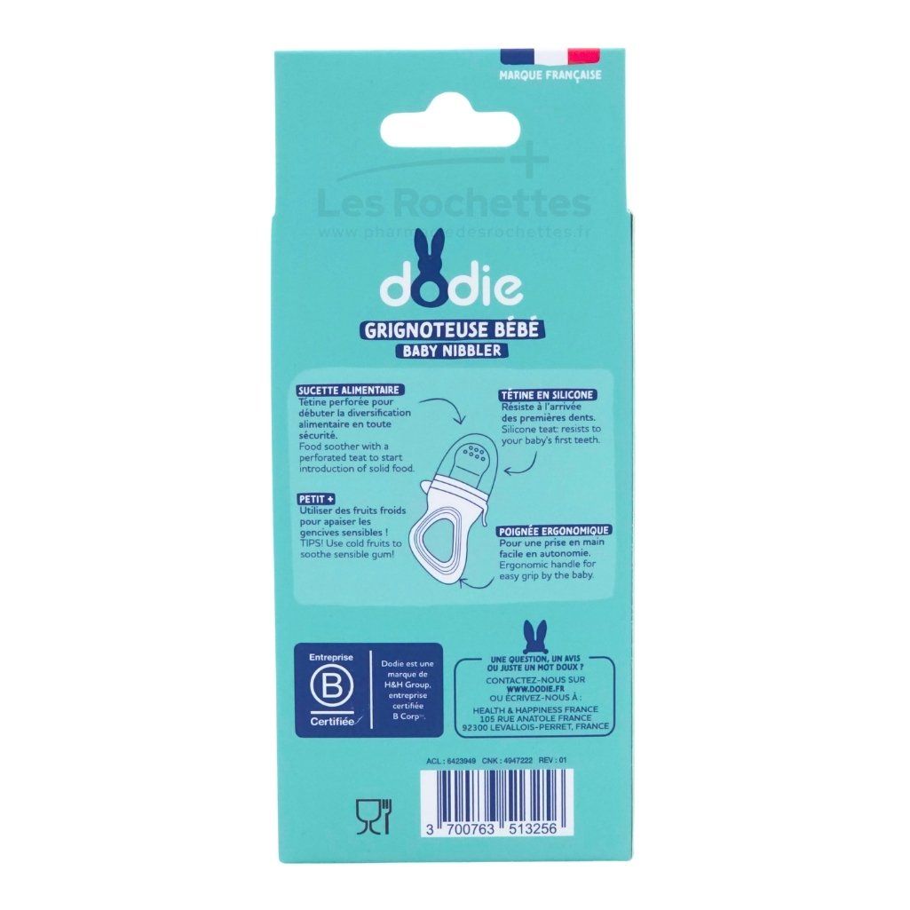 Dodie grignoteuse bébé silicone en stock pharmacie