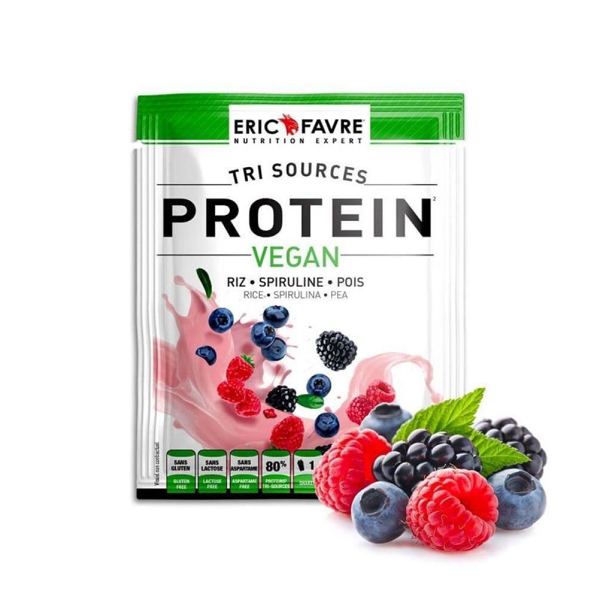 Protein Vegan Tri-Source Fruits Rouges Eric Favre - 30g