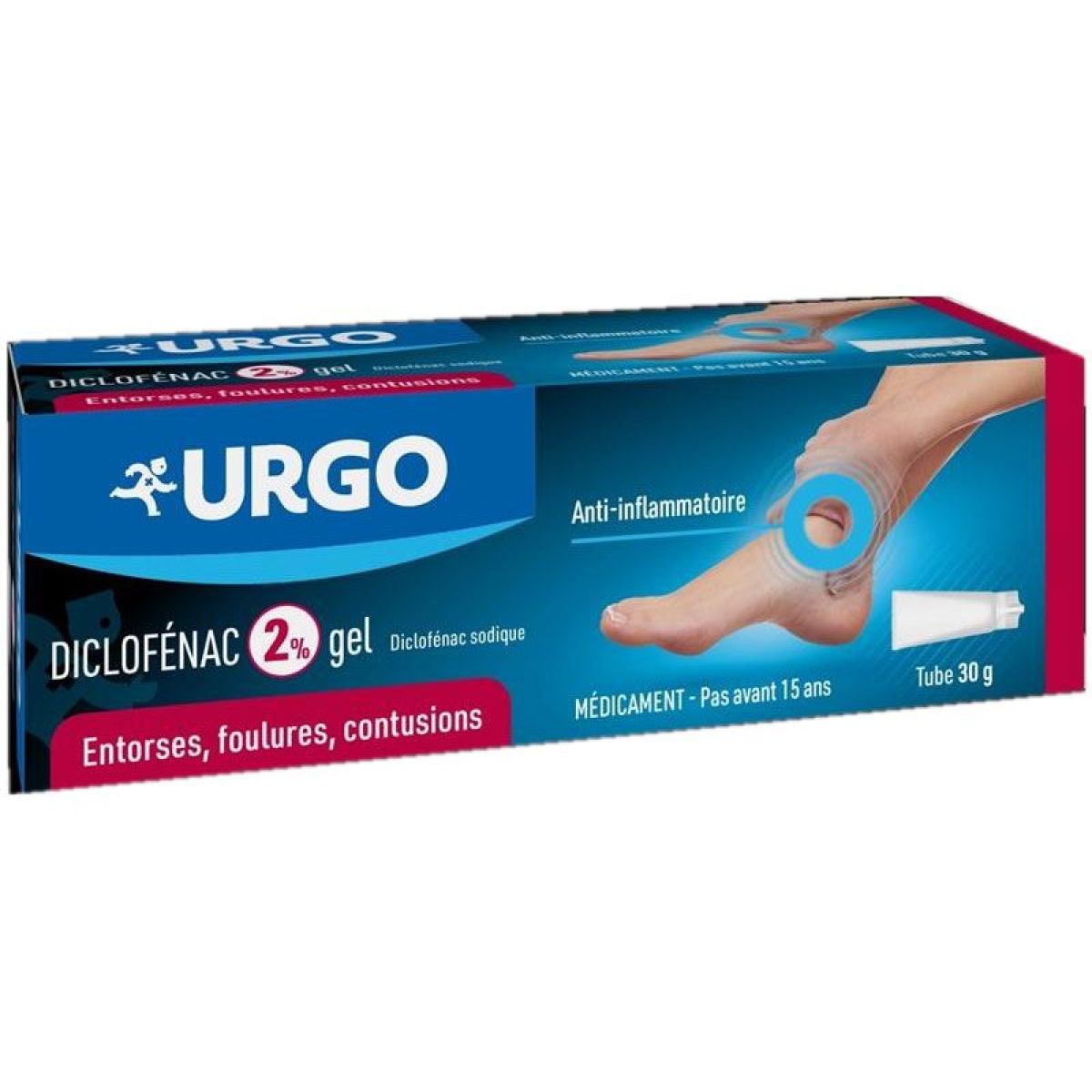 Urgo Diclofénac 2% gel - 30g - Entorses, foulures, contusions