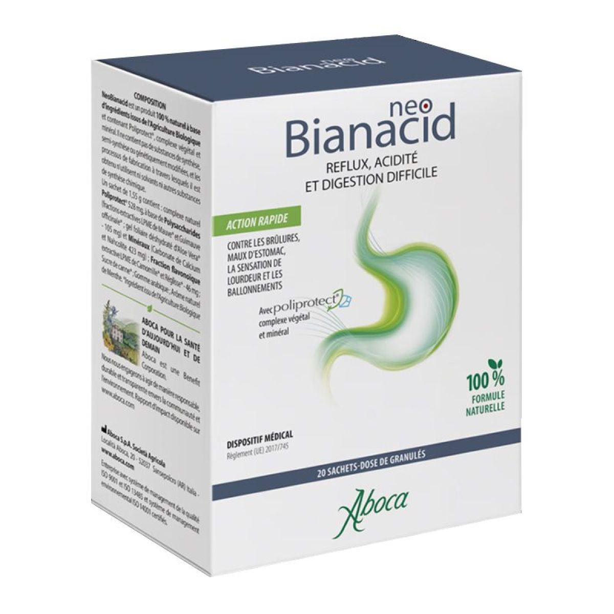 Aboca NeoBianacid Acidité et Reflux - 20 sachets-dose - Reflux, acidité ...
