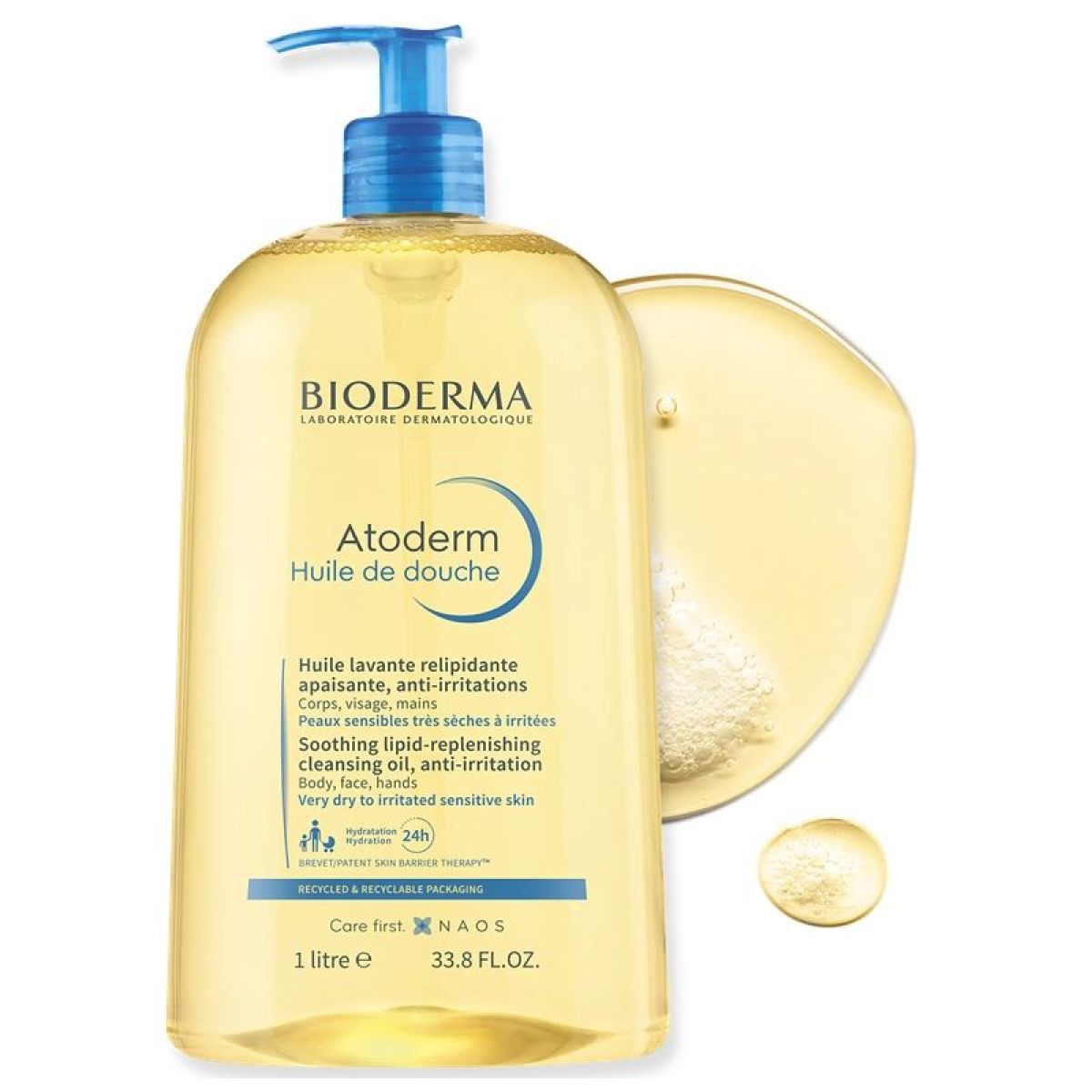 Huile de Douche Visage & Corps Peaux Sèches Atopiques Atoderm Bioderma ...