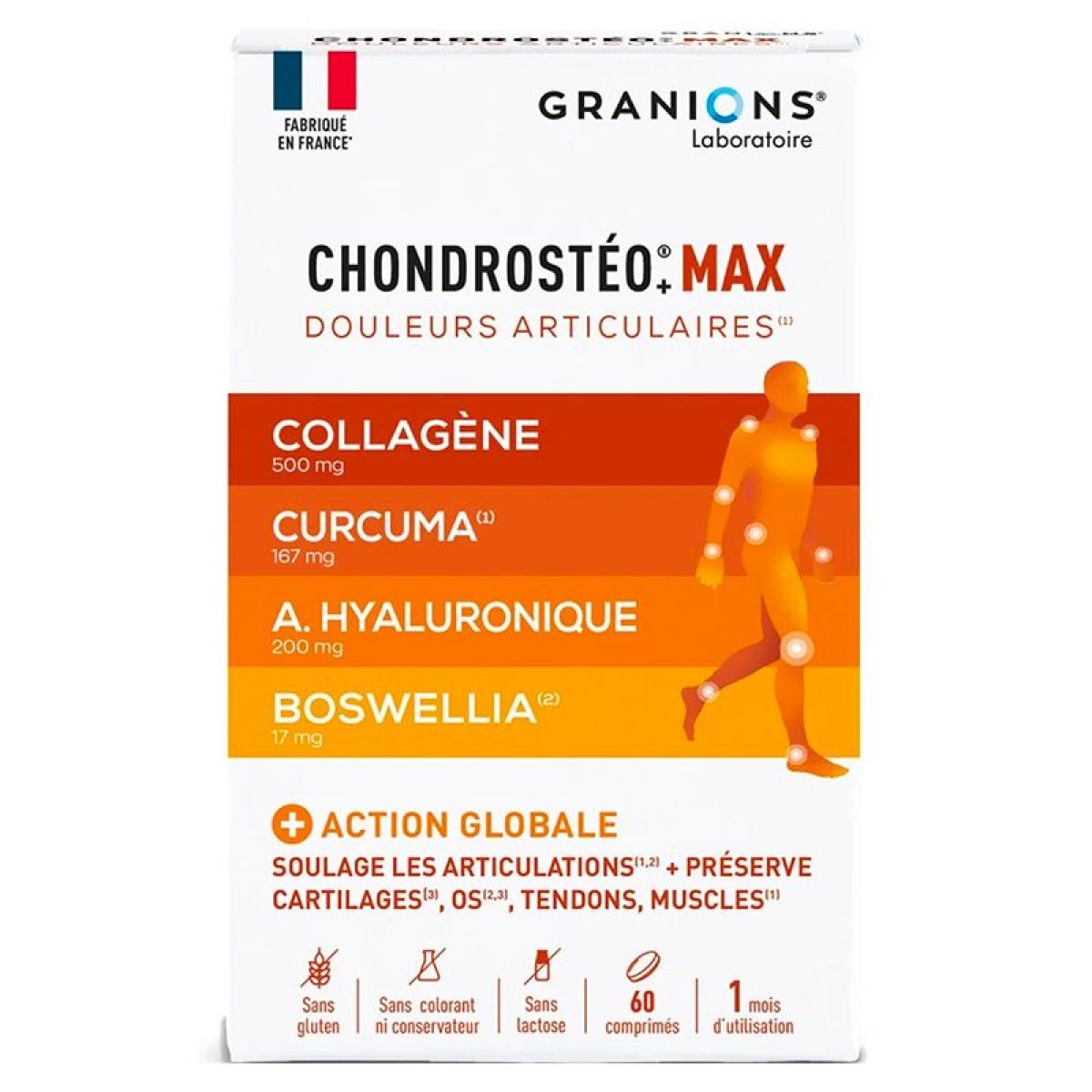 Granions Chondrostéo+ Max Triple Action - 60 comprimés - Douleurs ...