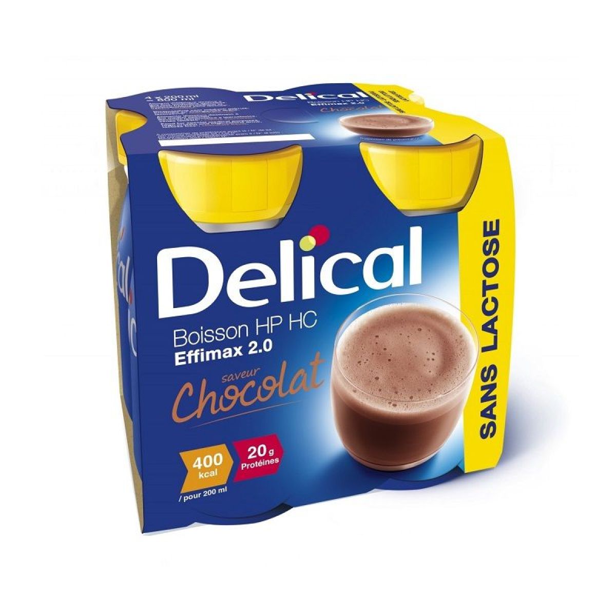 Boisson HP/HC Effimax 2.0 Chocolat Sans Lactose Delical - 4 x 200ml