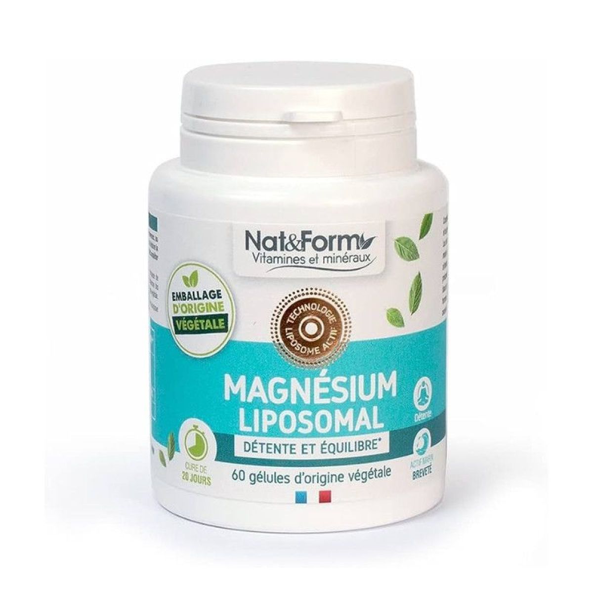 Nat & Form Magnésium Liposomal 60 Gélules Végétales