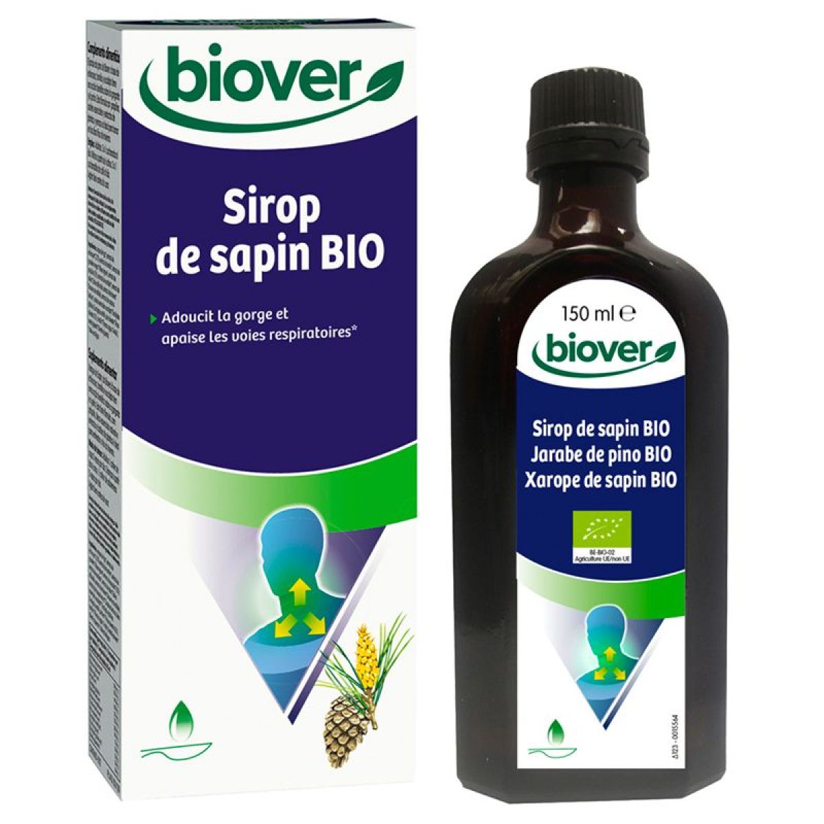 Biover Sirop de Sapin Bio - 150 ml - Apaisement naturel des voies ...