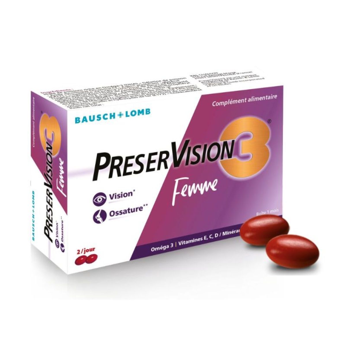 PreserVision 3 Femme Vision & Ossature Bausch & Lomb - 60 Capsules