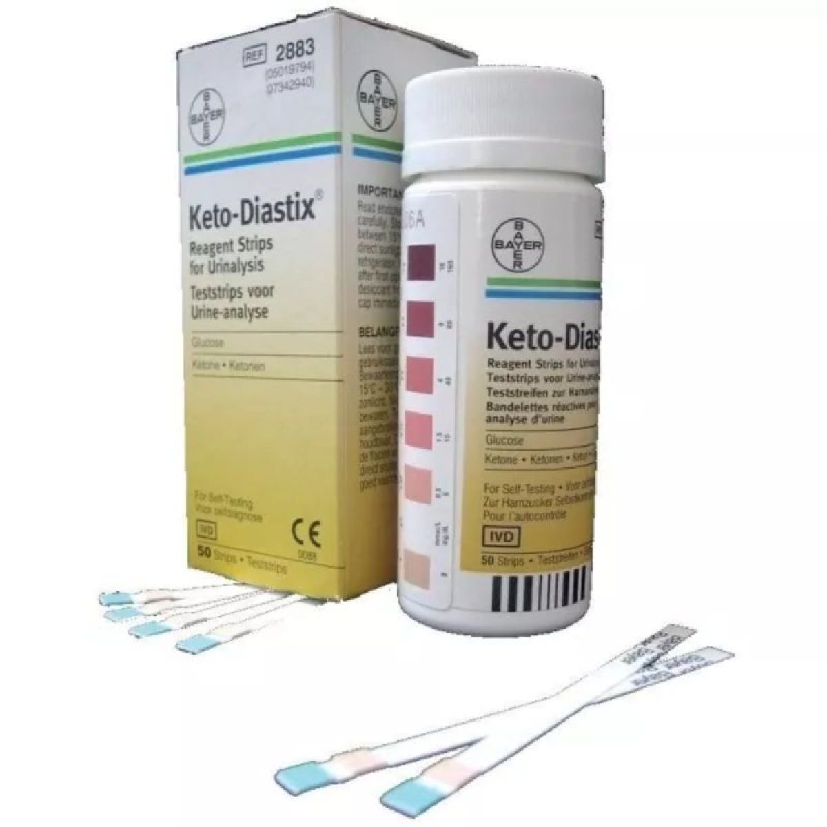 Bandelettes Réactives Ketodiastix Bayer - 50 Bandelettes