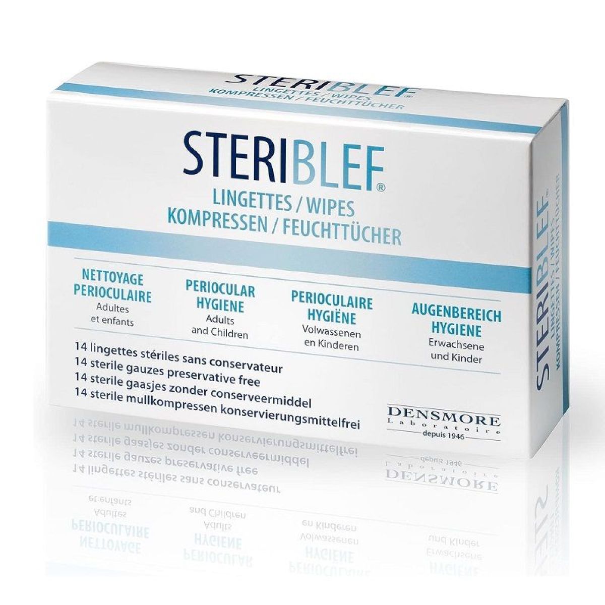 Lingette Stérile Hygiène Périoculaire Steriblef Densmore - 14 Lingettes
