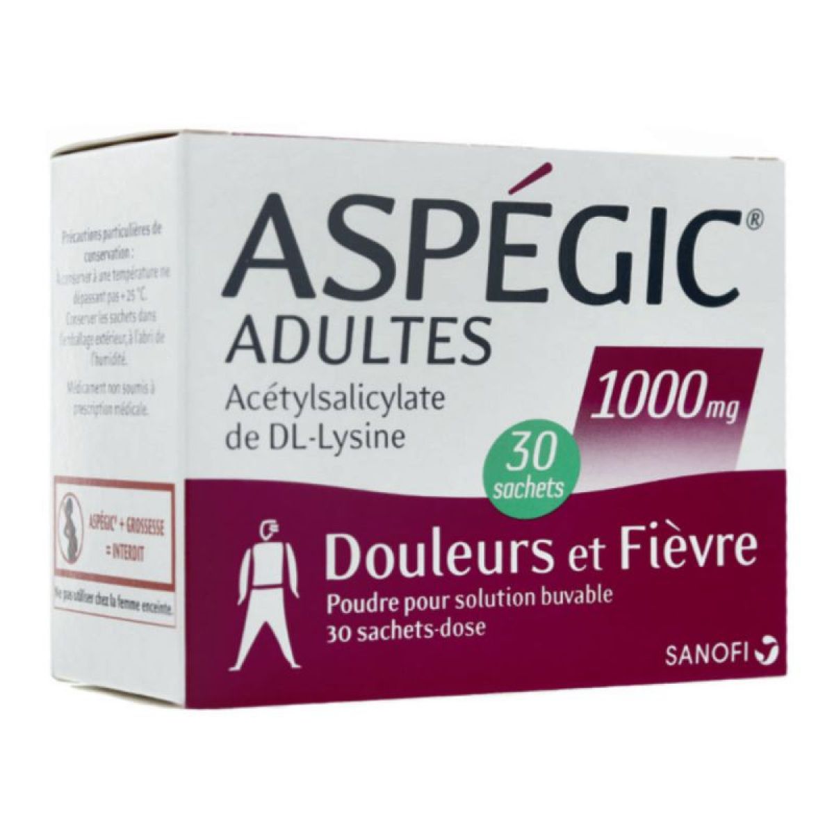 Aspégic Adultes 1000 mg 30 sachets