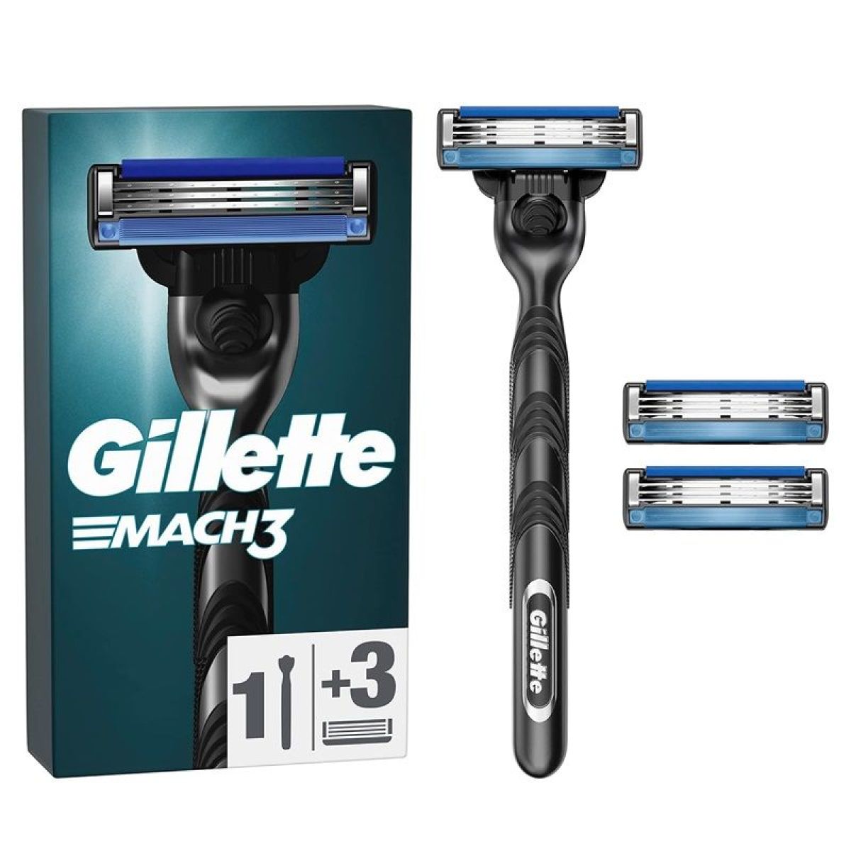 Rasoir Pour Homme + 3 Lames Jetables Mach3 Gillette
