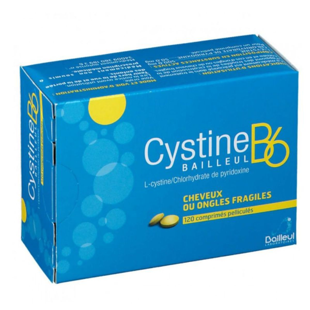 Bailleul Cystine B6 120 comprimés - Cheveux et ongles fragiles