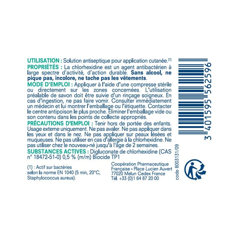 Cooper Solution Antiseptique de Chlorhexidine à 0,5 % Spray 100ml